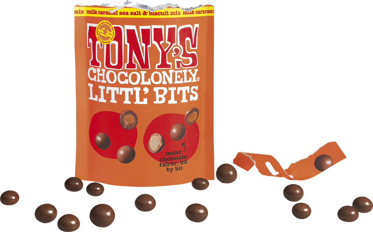 Littl’ Bits milk caramel sea salt biscuit – Tony’s Chocolonely UK