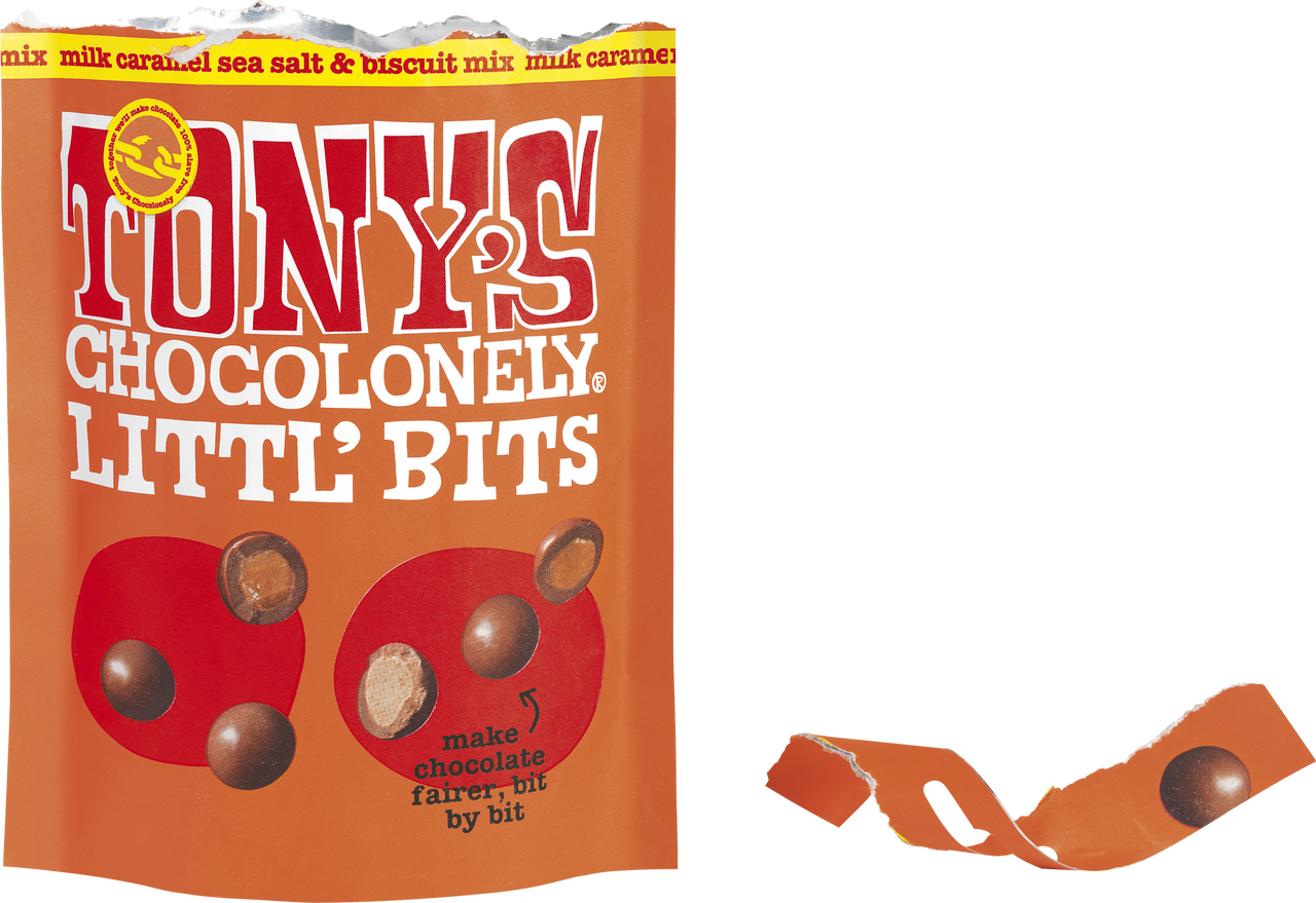 Littl’ Bits milk caramel sea salt biscuit – Tony’s Chocolonely UK