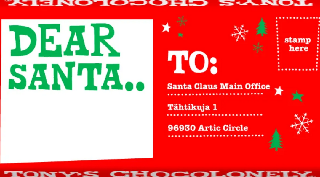 Dear Santa – Tony’s Chocolonely UK